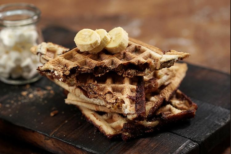 Video Resep Waffle Roti Piscok Marshmallow